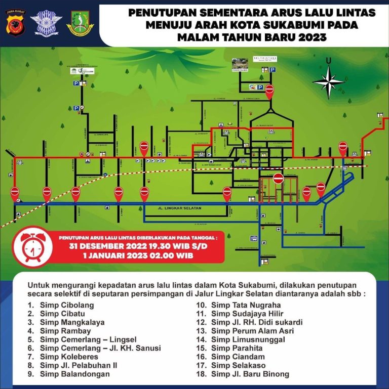 Tahun Baru, 18 Jalan Menuju Kota Sukabumi Ditutup Secara Selektif, Cek ...
